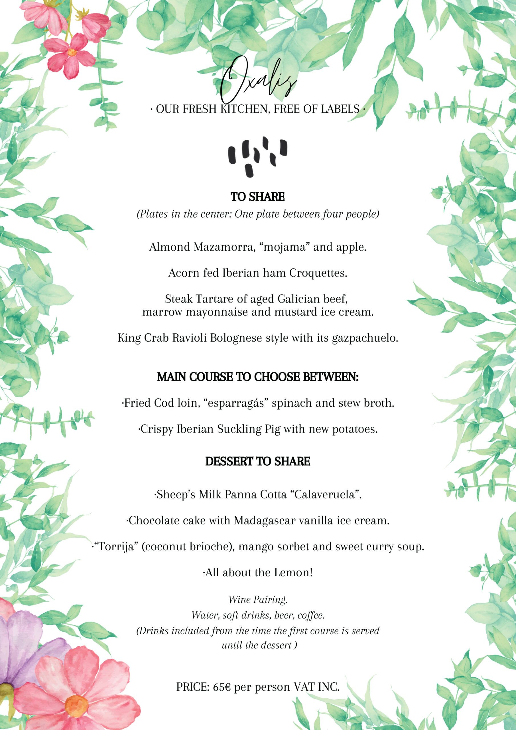 menus y gift cards - Regadera